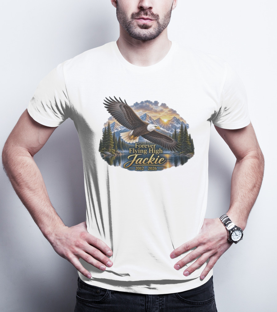 Forever Flying High Jackie Bald Eagle 2012 2026 Majestic Mountain Landscape T-Shirt