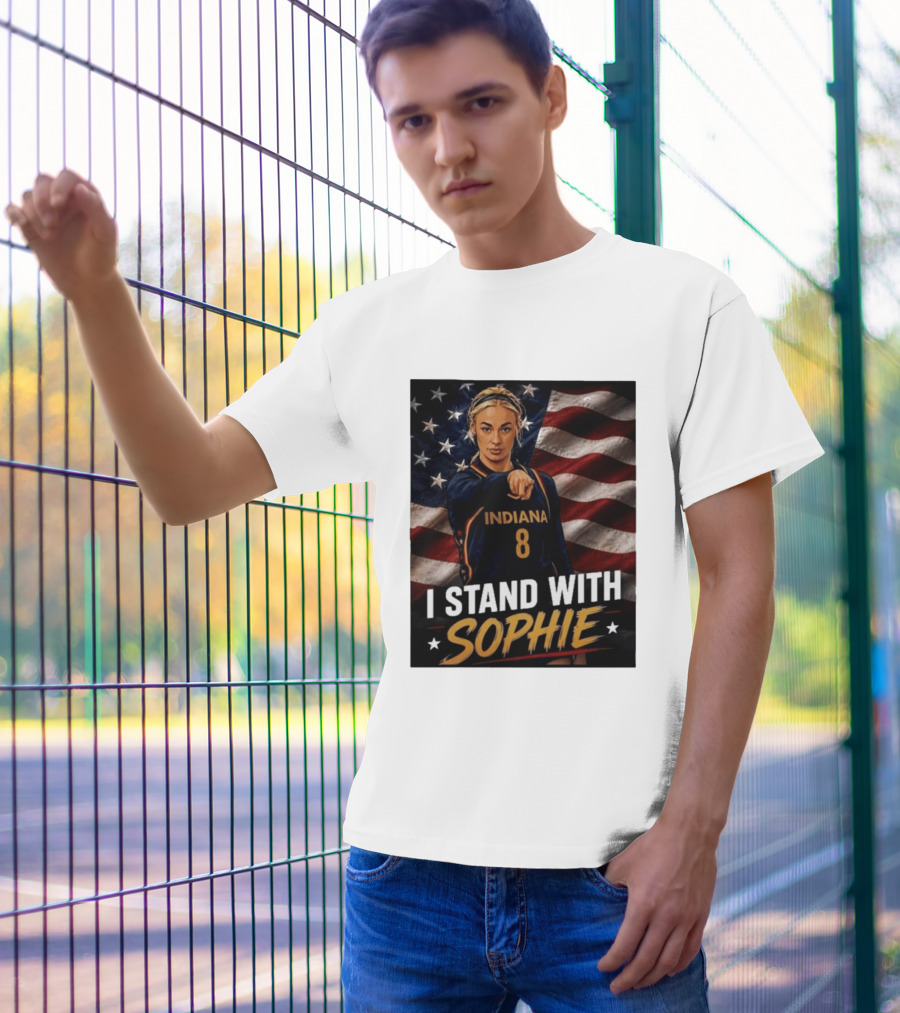 I Stand With Sophie Cunningham Indiana 8 American Flag T-Shirt