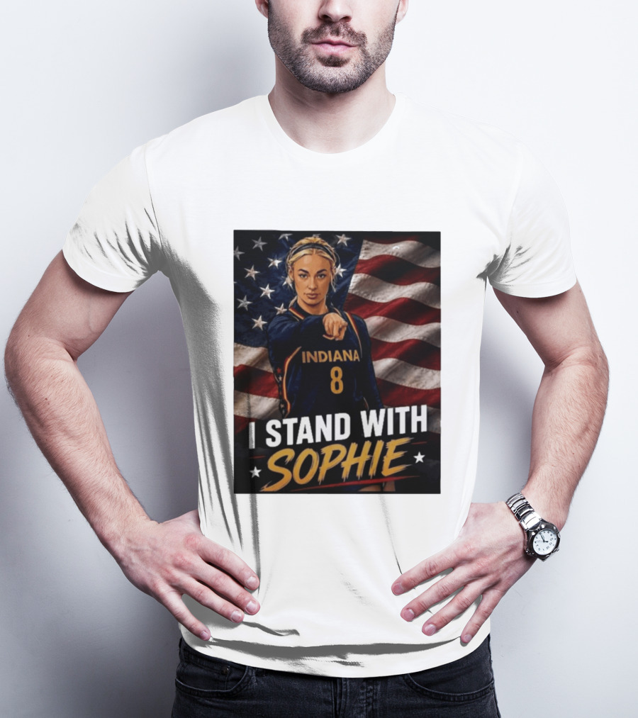 I Stand With Sophie Cunningham Indiana 8 American Flag T-Shirt
