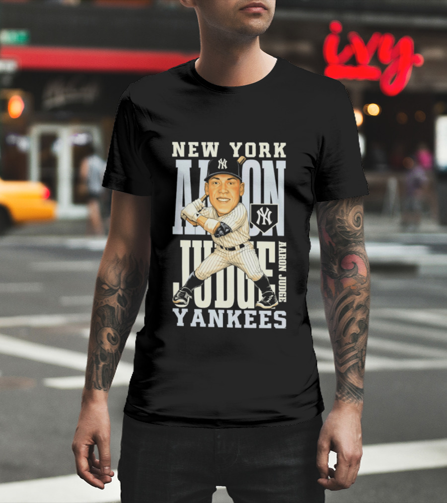 New York Yankees Aaron Judge Baseball Caricature Yankees T-Shirt