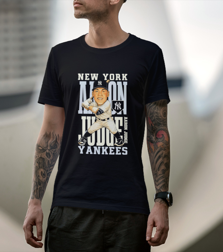 New York Yankees Aaron Judge Baseball Caricature Yankees T-Shirt