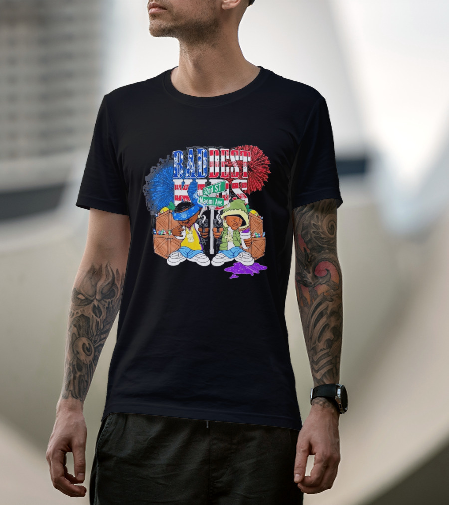 Baddest Kids 32nd St Naomi Ave Streetwear Adam22 Jaden Newman T-Shirt