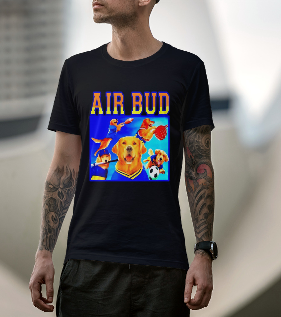 Air Bud Golden Retriever Basketball Football Soccer Sports Collage T-Shirt