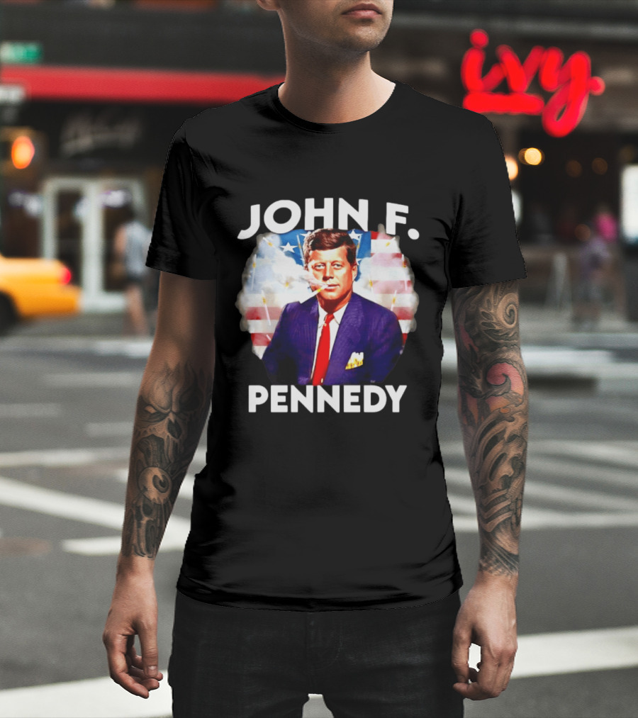 John F Pennedy JFK President Smoking Vape Flag T-Shirt