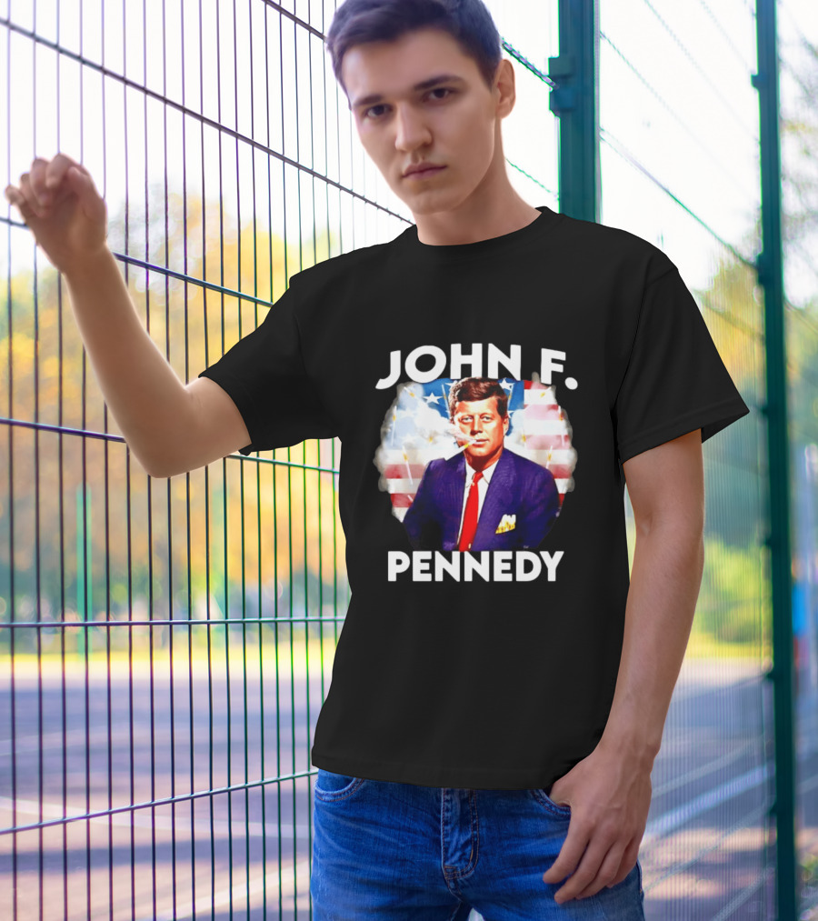 John F Pennedy JFK President Smoking Vape Flag T-Shirt