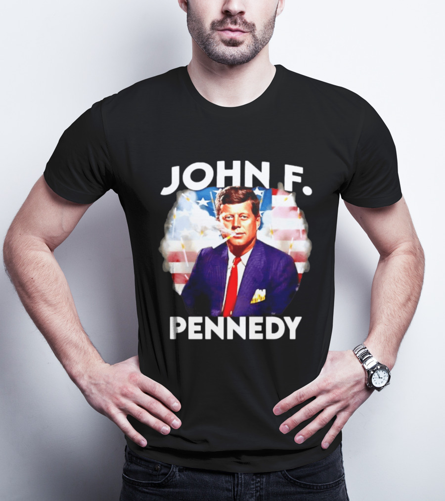 John F Pennedy JFK President Smoking Vape Flag T-Shirt