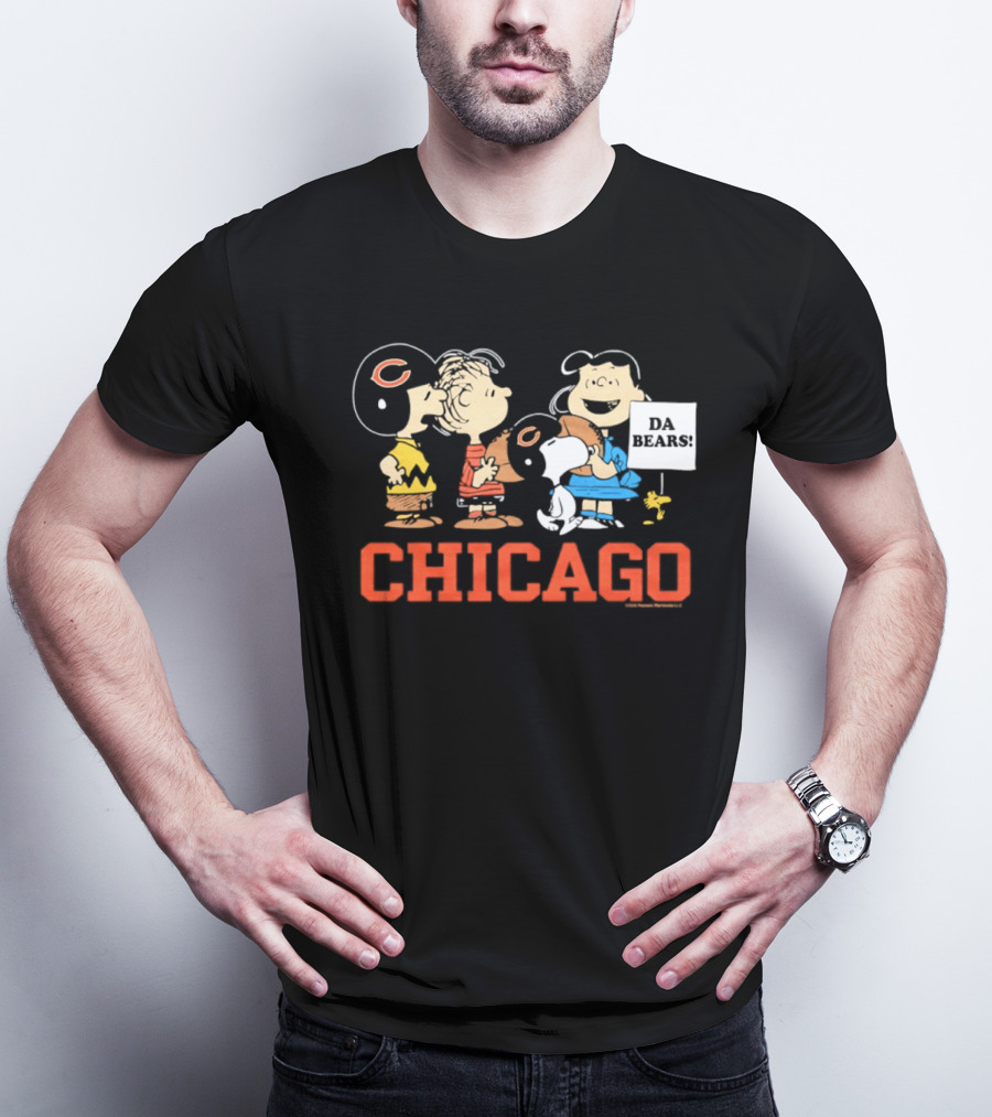 Chicago Bears Peanuts Characters Collaboration Da Bears T-Shirt