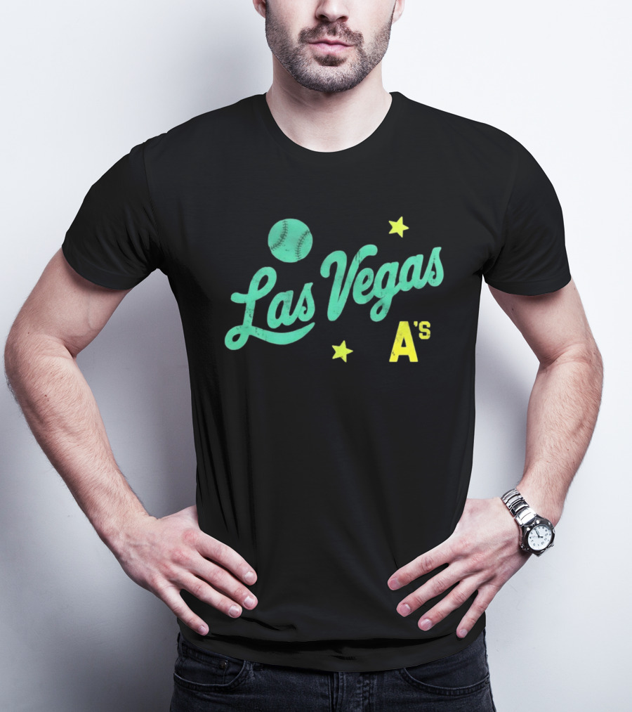 Las Vegas A's Baseball Script Stars T-Shirt