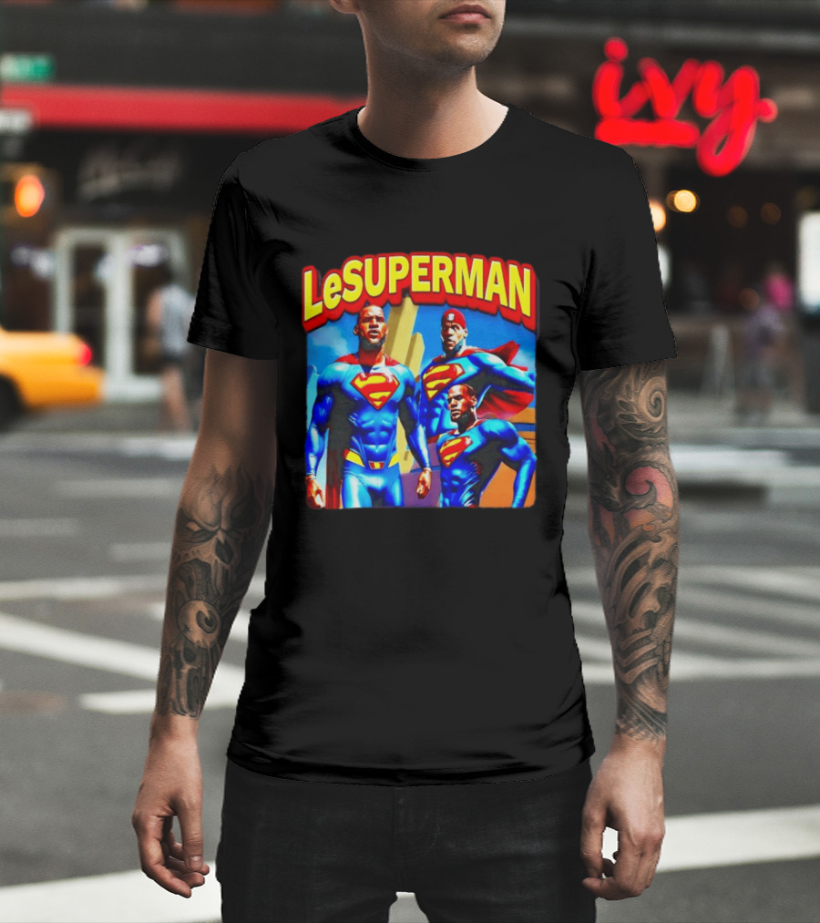 LeBron James LeSuperman Philadelphia 76ers Superhero T-Shirt