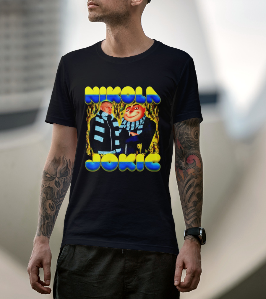 Nikola Jokic Denver Nuggets Gru Minions Scarf T-Shirt