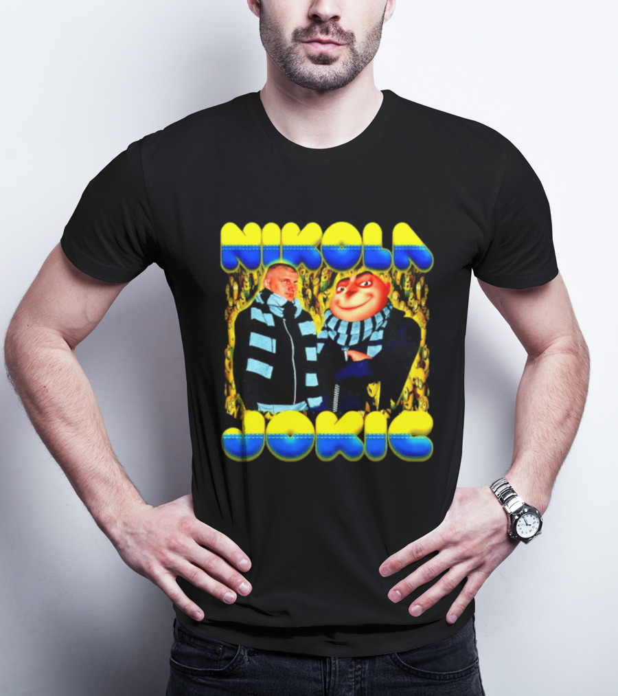 Nikola Jokic Denver Nuggets Gru Minions Scarf T-Shirt
