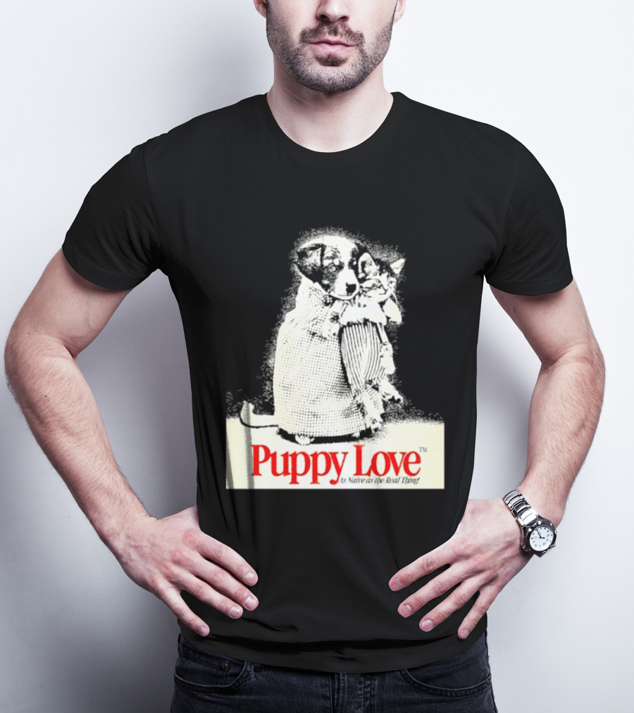 Puppy Love Naive Romance In Print T-Shirt