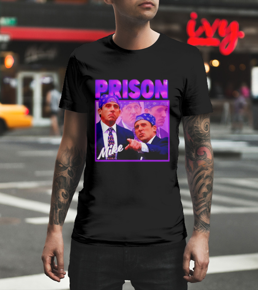 Prison Mike The Office Steve Carell Michael Scott Bandana Suit T-Shirt