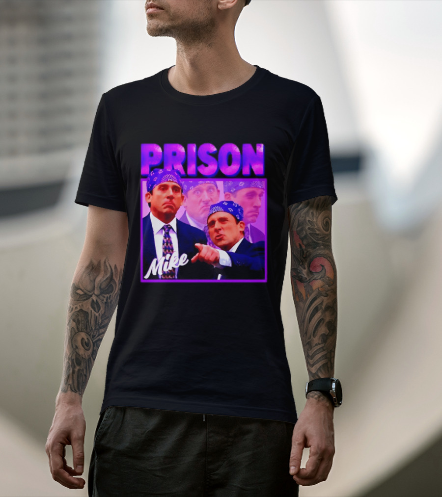 Prison Mike The Office Steve Carell Michael Scott Bandana Suit T-Shirt