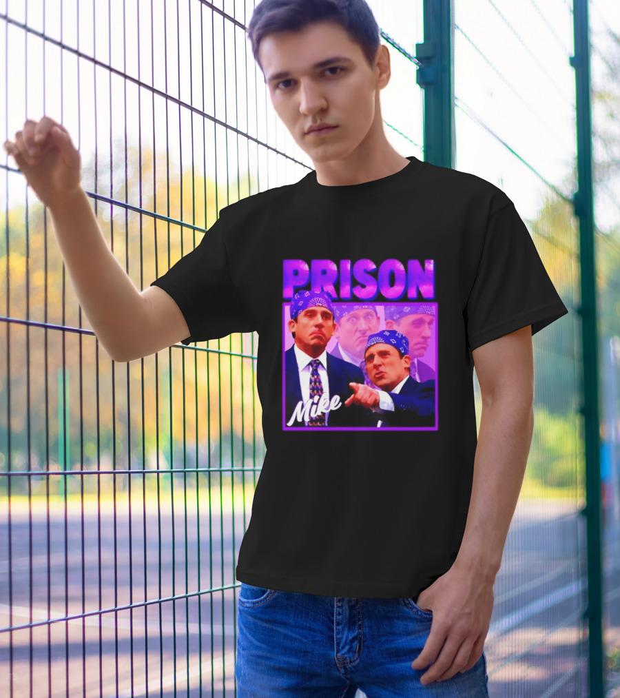 Prison Mike The Office Steve Carell Michael Scott Bandana Suit T-Shirt