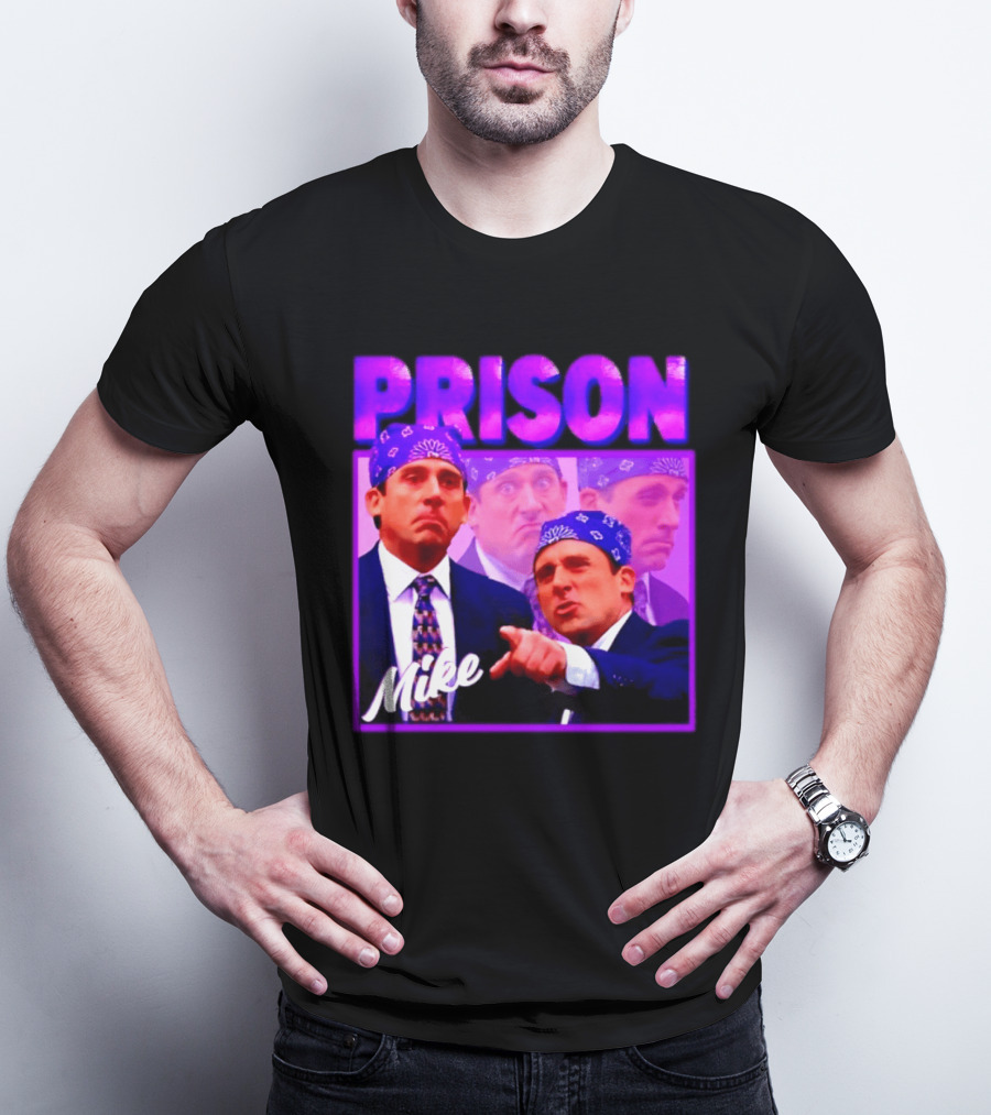 Prison Mike The Office Steve Carell Michael Scott Bandana Suit T-Shirt