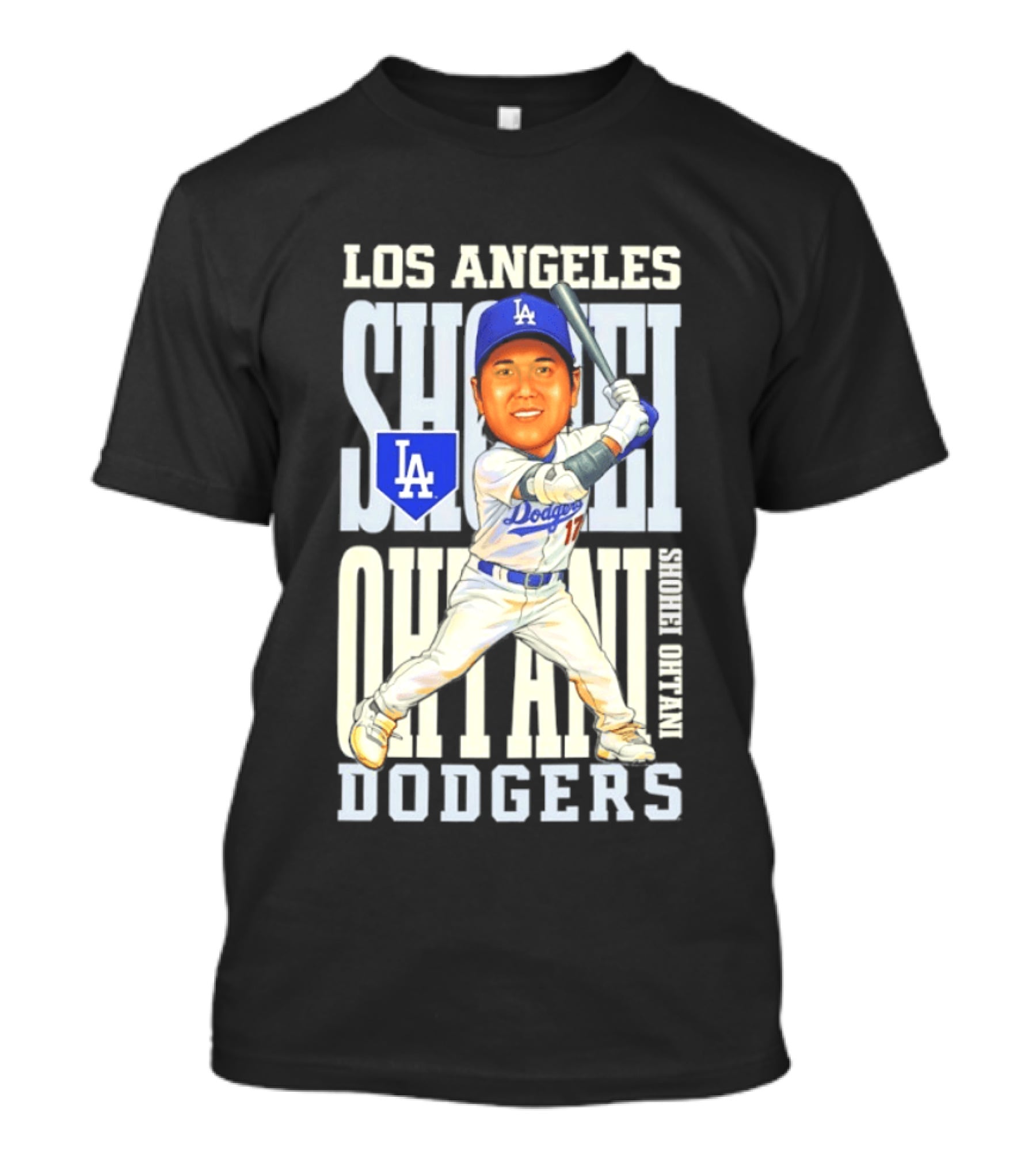Los Angeles Dodgers Shohei Ohtani Caricature Dodgers Baseball T-Shirt