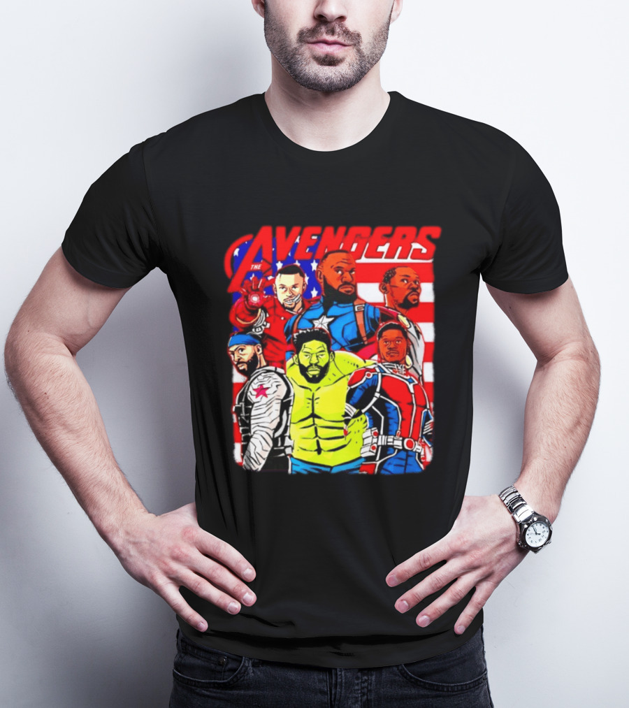 Avengers Basketball Superstars LeBron James Stephen Curry Kevin Durant Anthony Davis Hulk Ant Man T-Shirt