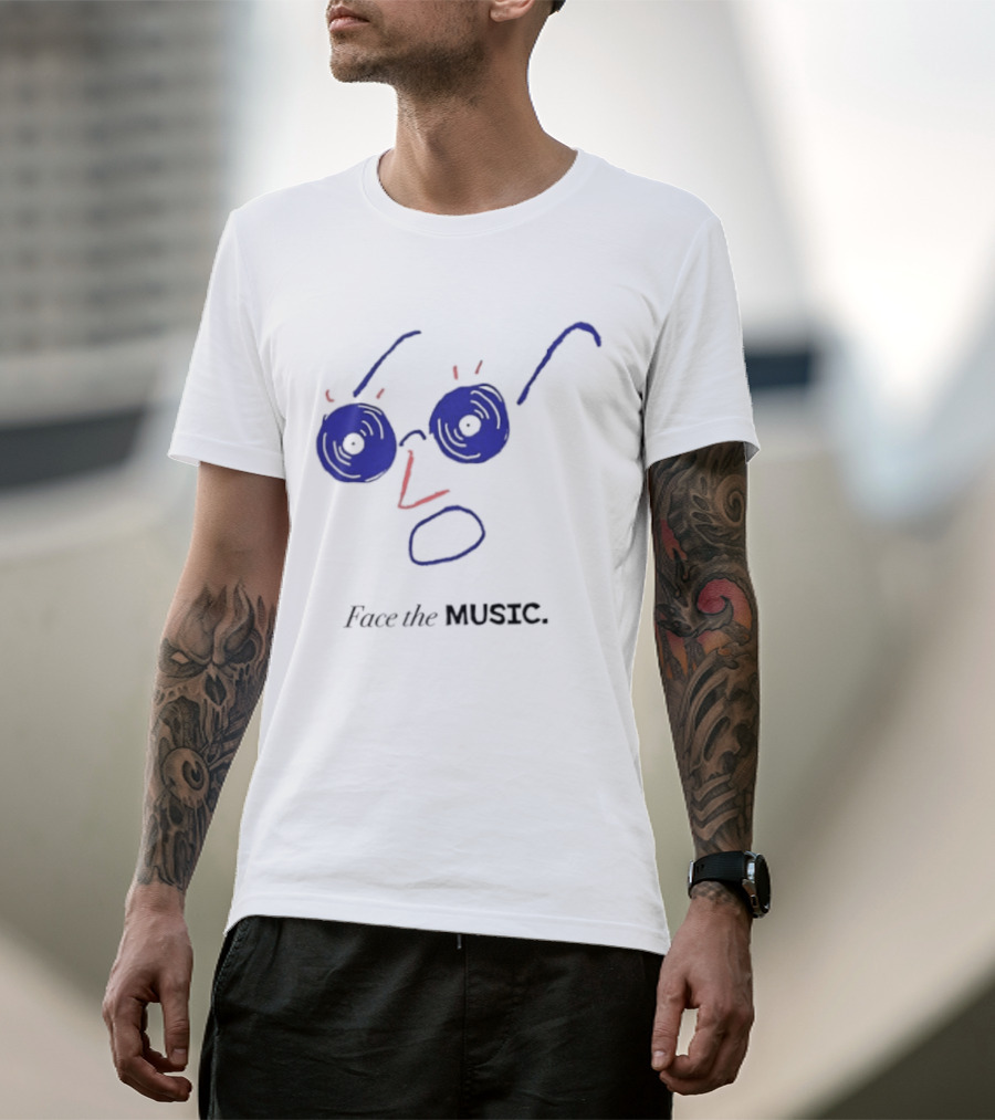 Face The Music Vinyl Record Audiophile Minimalist T-Shirt