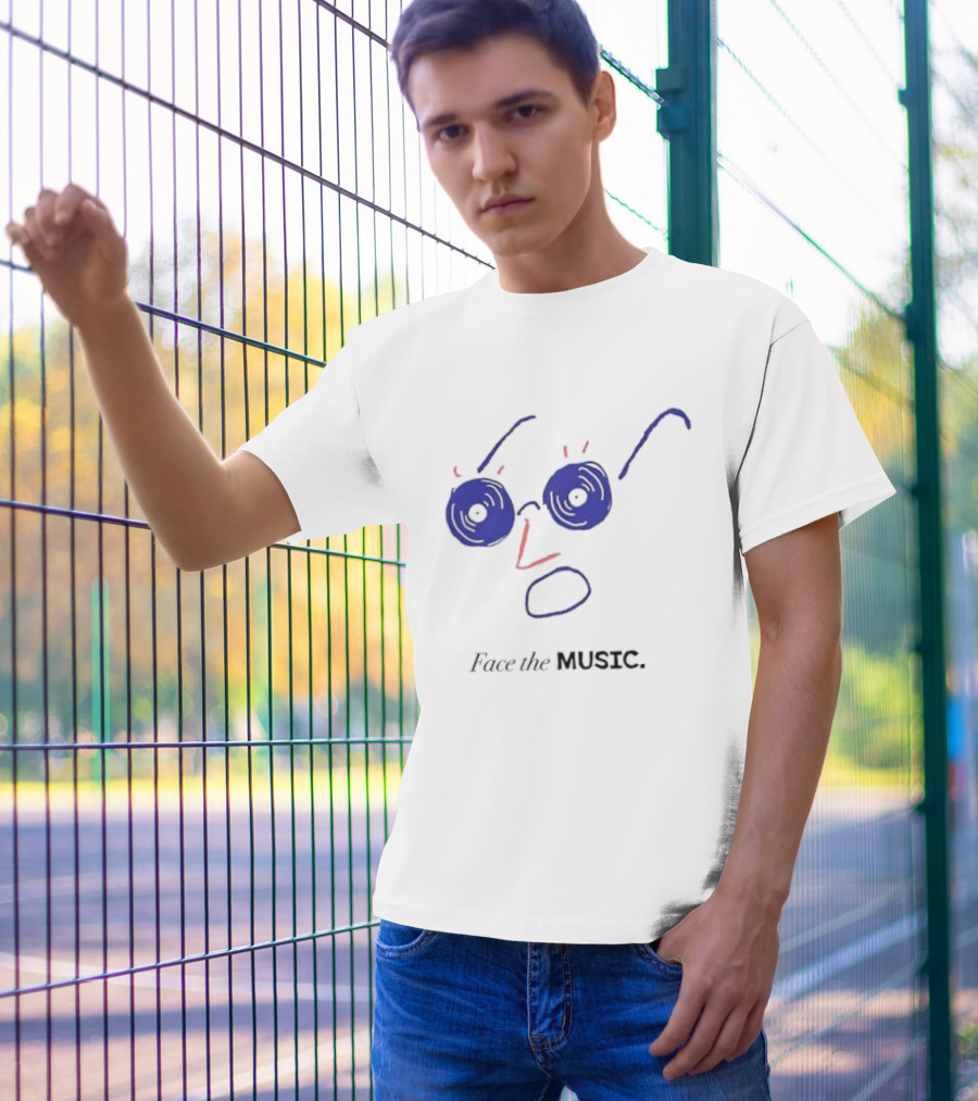 Face The Music Vinyl Record Audiophile Minimalist T-Shirt