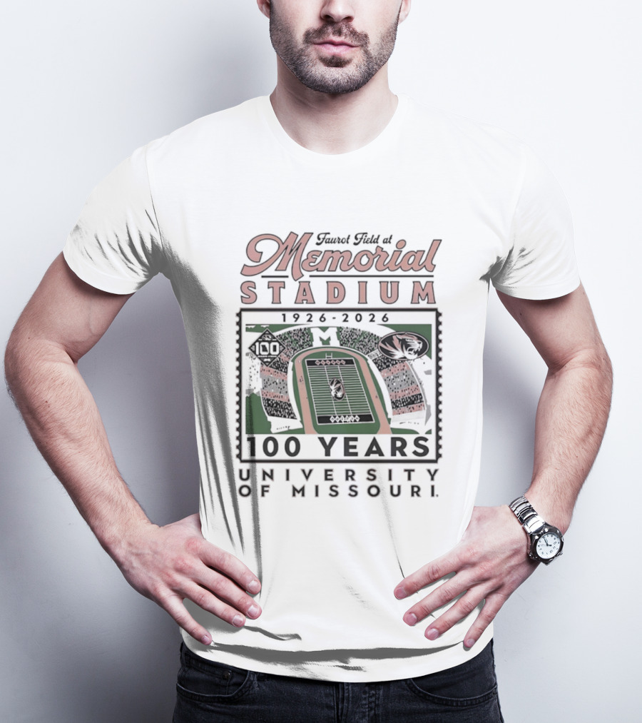 Faurot Field At Memorial Stadium 100 Years 1926 2026 University Of Missouri T-Shirt