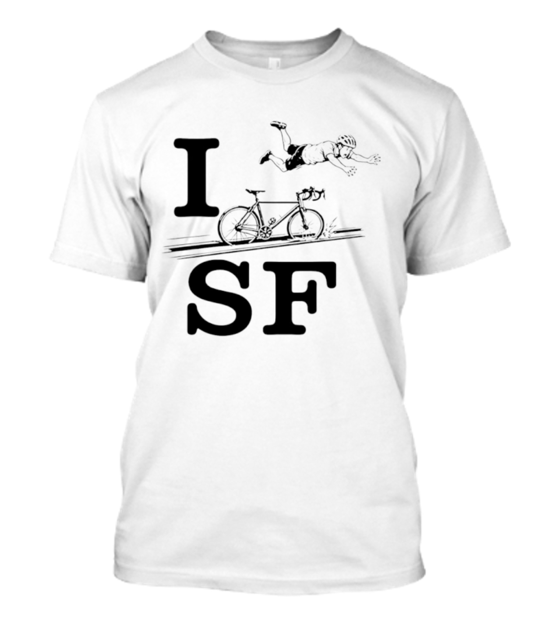 I Love SF Cycling Accident Bike Humor T-Shirt