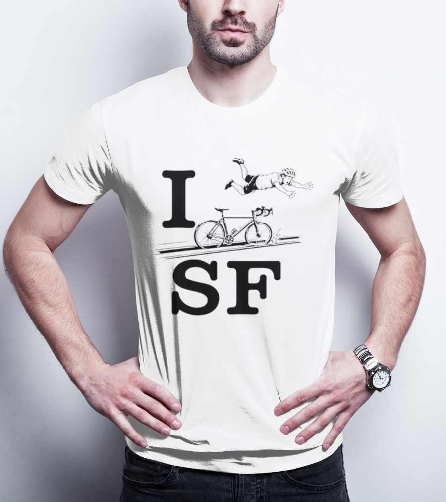 I Love SF Cycling Accident Bike Humor T-Shirt