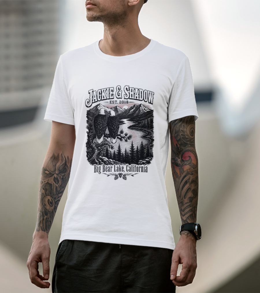 Jackie And Shadow Est 2018 Big Bear Lake California Mountain Scene T-Shirt
