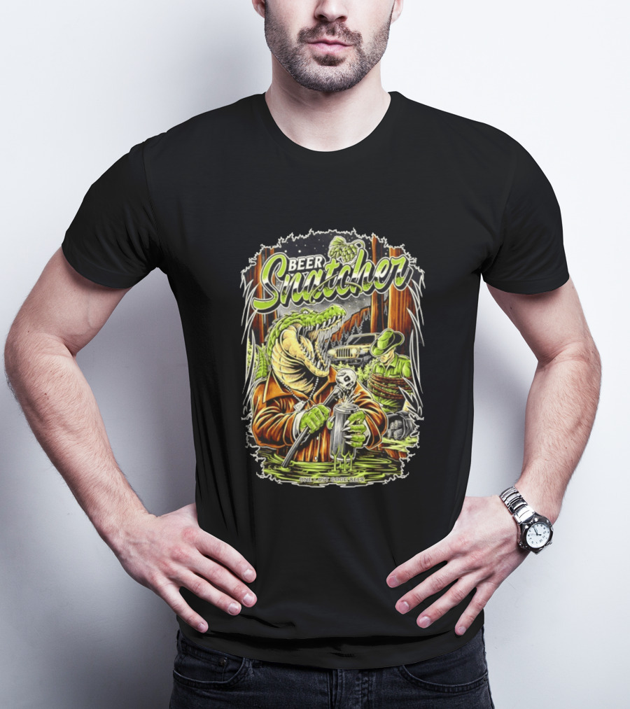 Beer Snatcher Alligator One Last Good Beer Hunter Scene T-Shirt