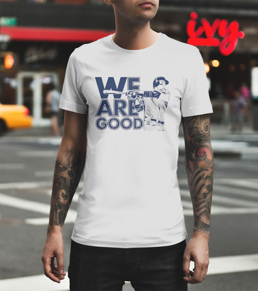 We Are Good Anthony Rizzo Chicago Cubs Slugger Swing T-Shirt