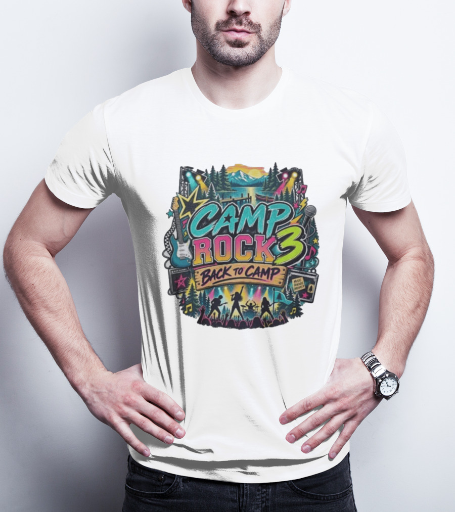Camp Rock 3 Back To Camp Music Stage Adventure With Guitars And Stars T-Shirt
