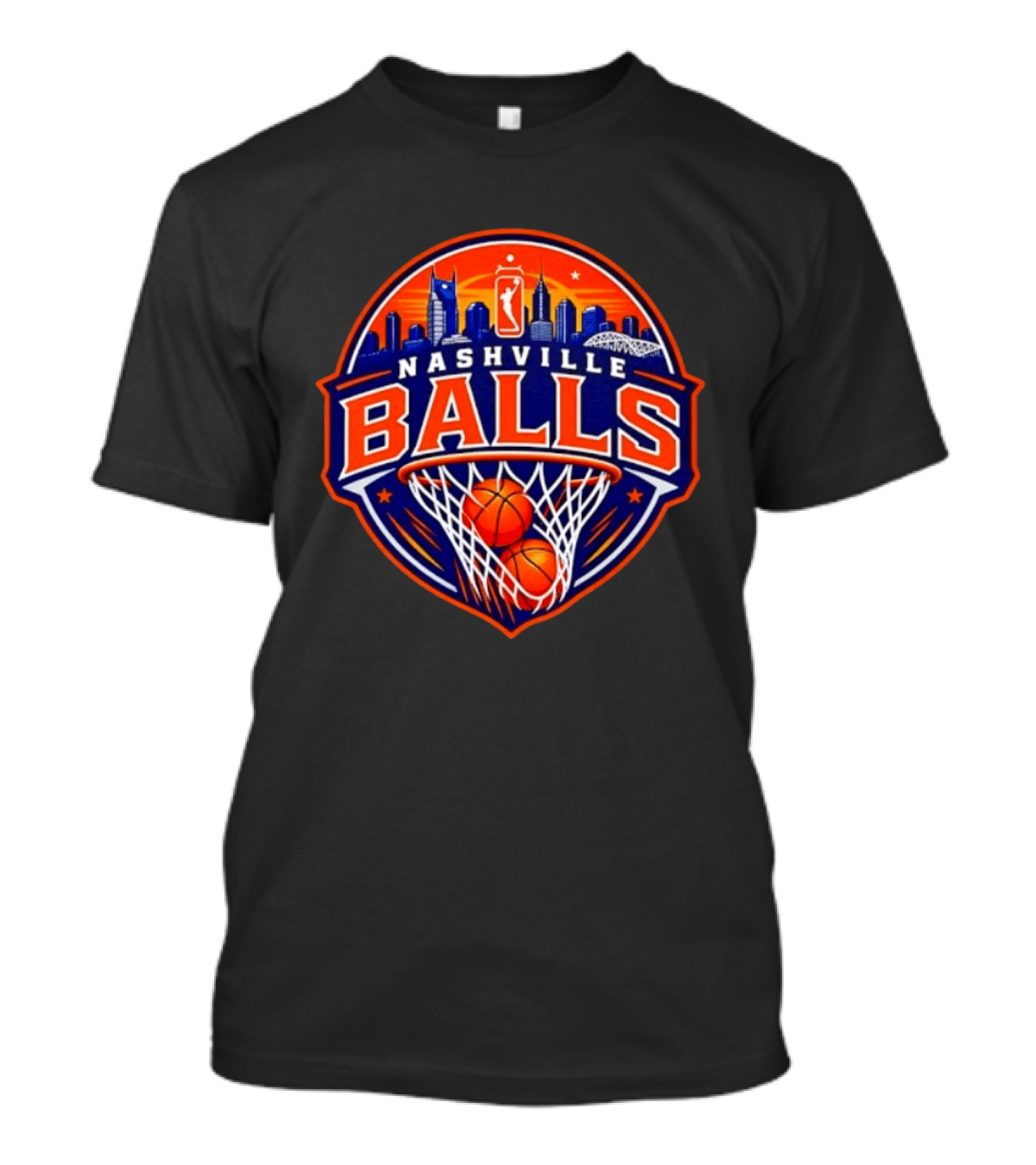 Nashville Balls Basketball Sports Skyline And Net T-Shirt