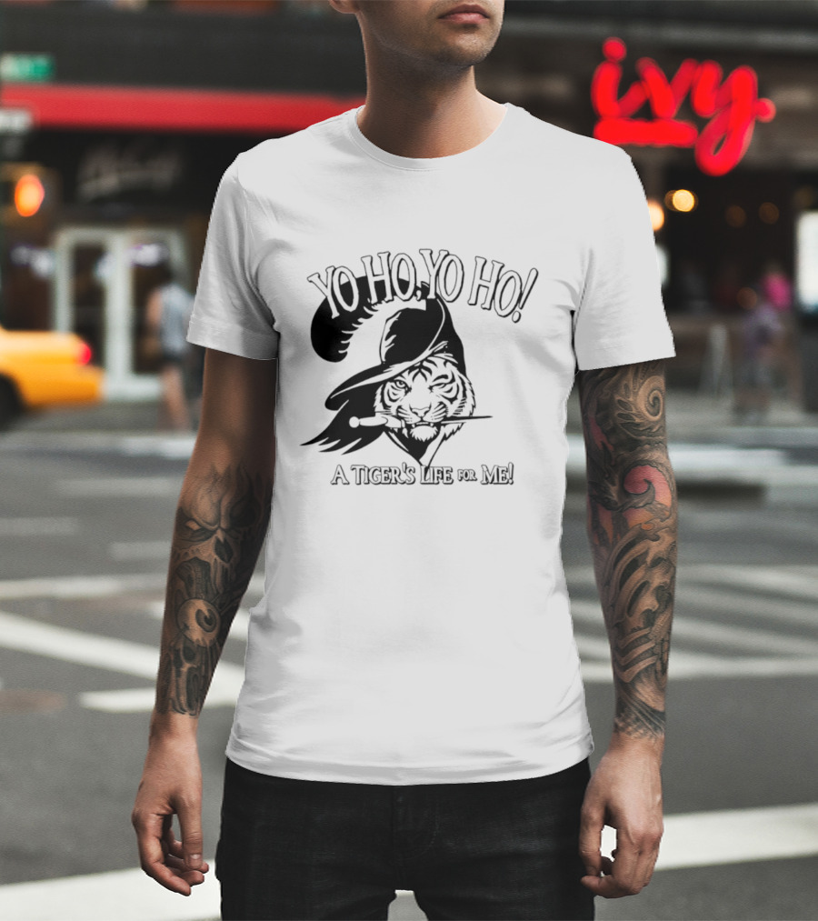 Yo Ho Yo Ho A Tiger's Life For Me Cincinnati Bengals Tiger Pirate T-Shirt