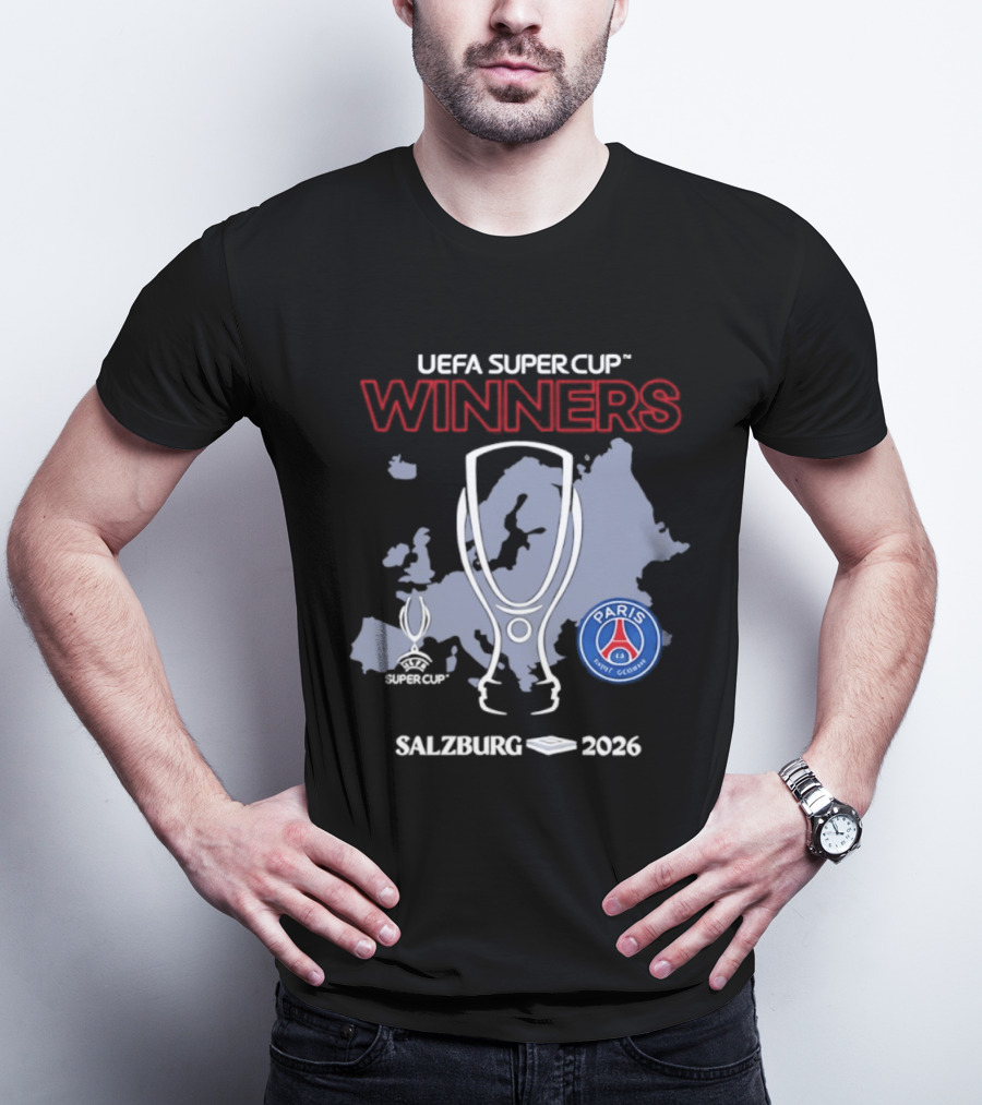 UEFA Super Cup Winners Paris Saint Germain Salzburg 2026 T-Shirt