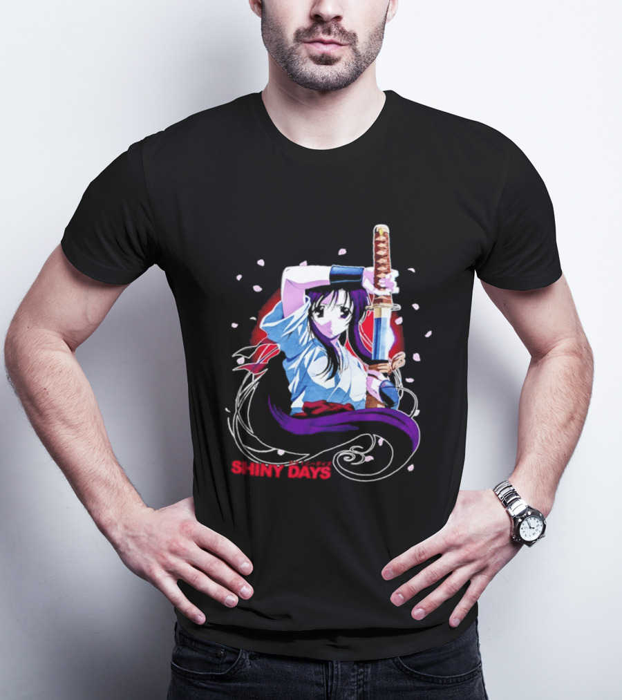 Shiny Days Anime Girl Katana Samurai T-Shirt