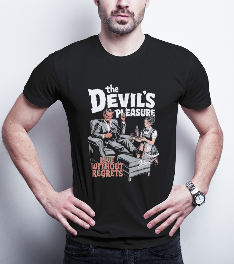 The Devil's Pleasure Live Without Regrets Vintage Lounge Scene T-Shirt