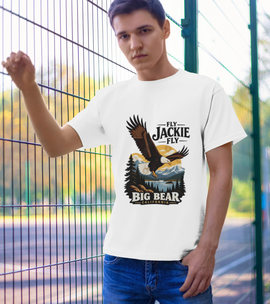Fly Jackie Fly Bald Eagle Big Bear California Mountain Wilderness T-Shirt