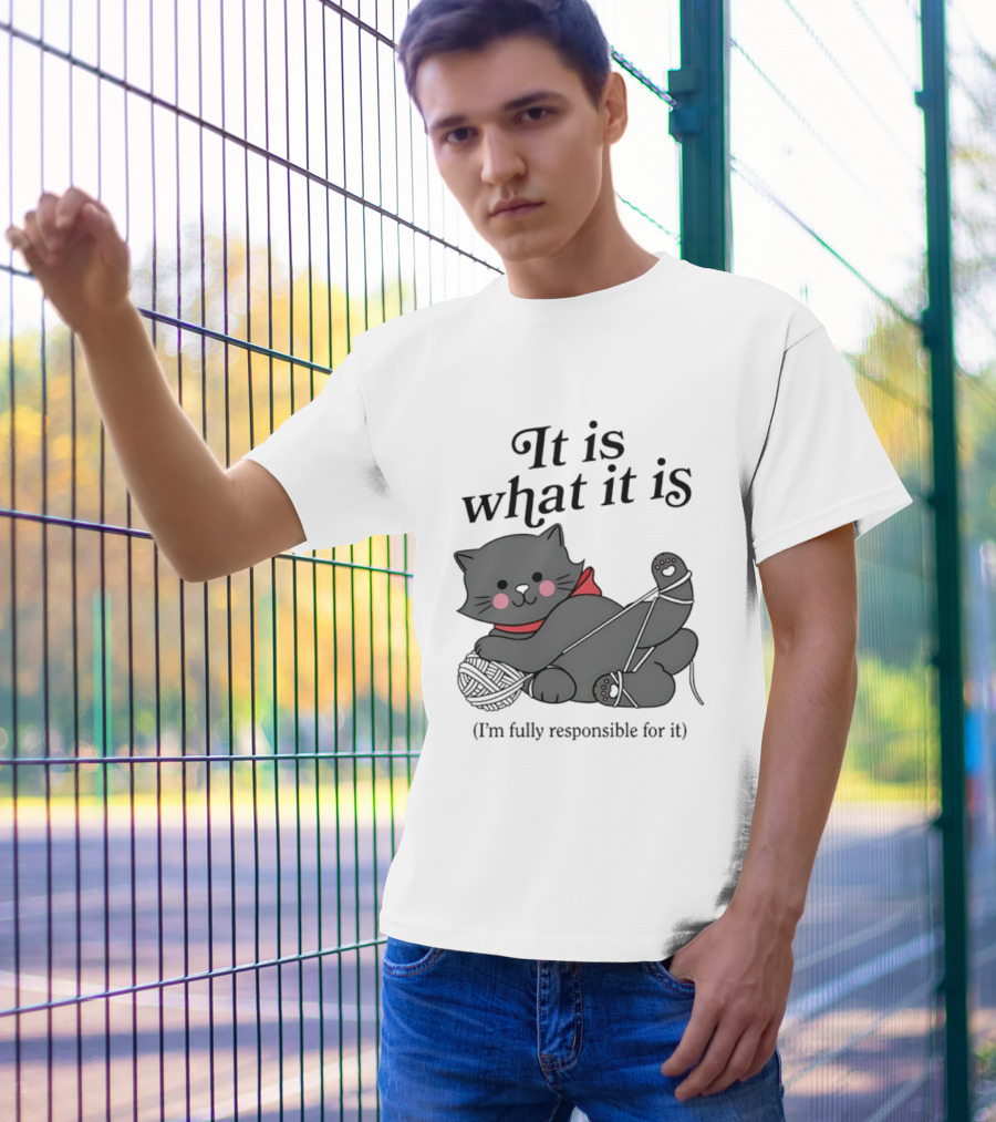 It Is What It Is Playful Cat With Yarn I'm Fully Responsible For It T-Shirt