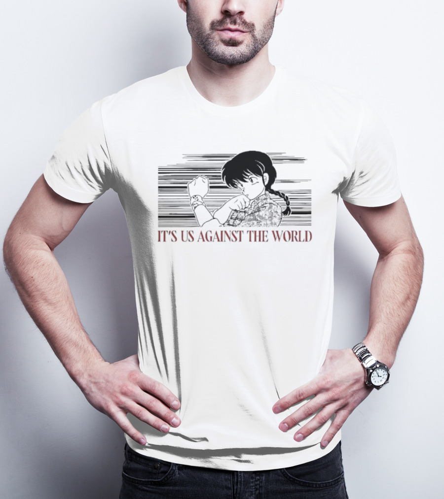 Ranma Saotome It's Us Against The World Anime Iconic Manga T-Shirt