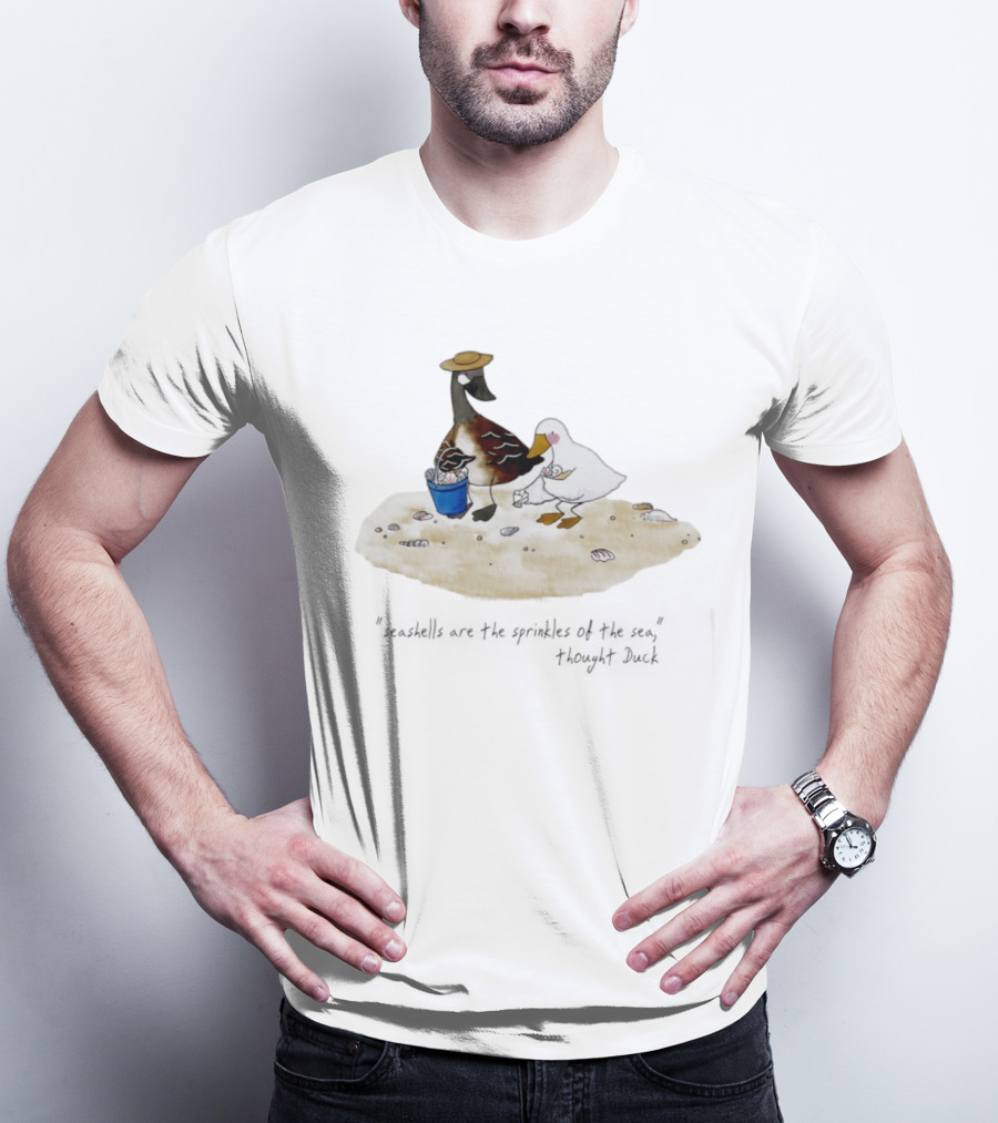 Seashells Are The Sprinkles Of The Sea Duck Holding Bucket T-Shirt