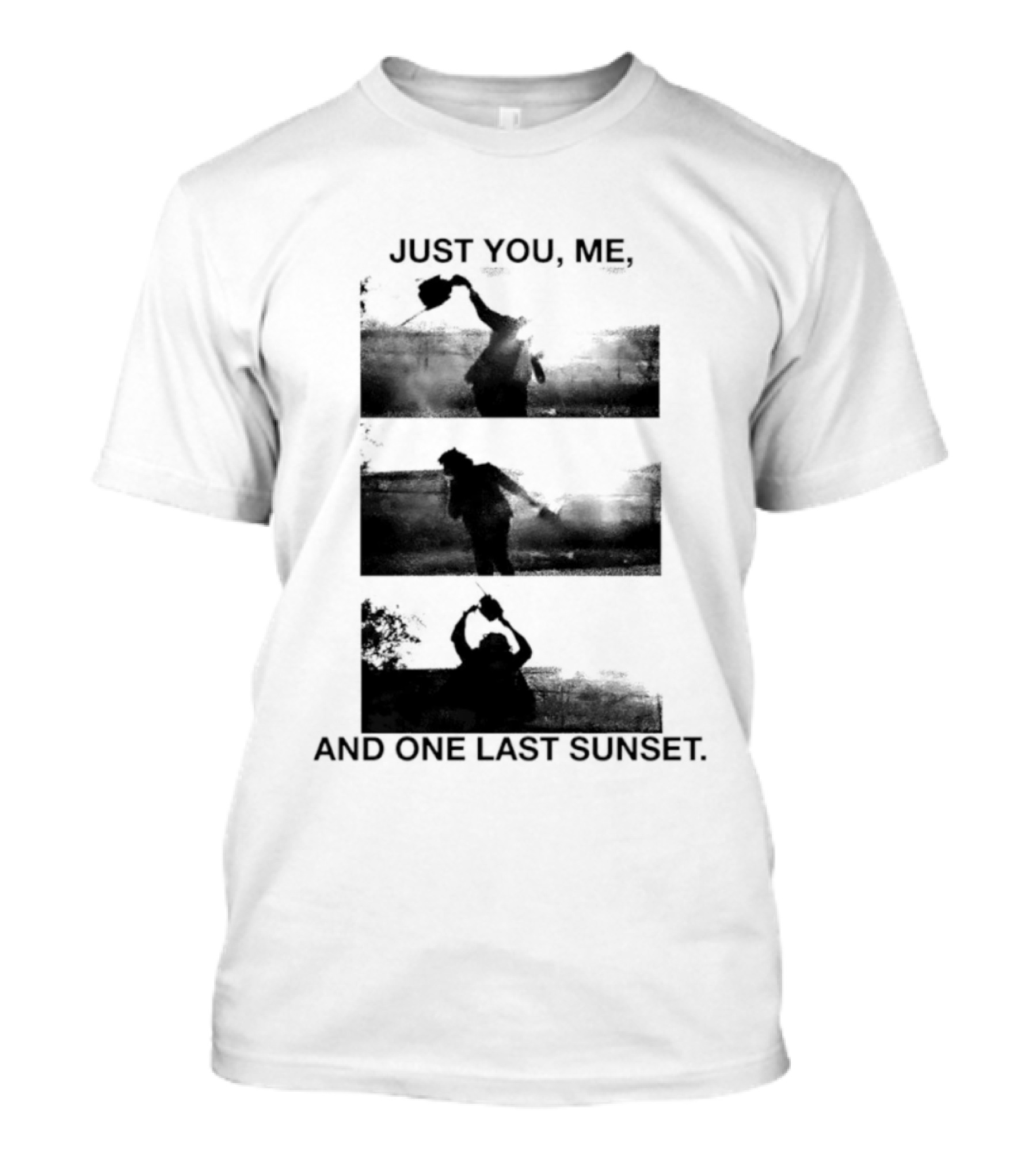 Just You Me And One Last Sunset Chainsaw Vintage Horror Aesthetic T-Shirt