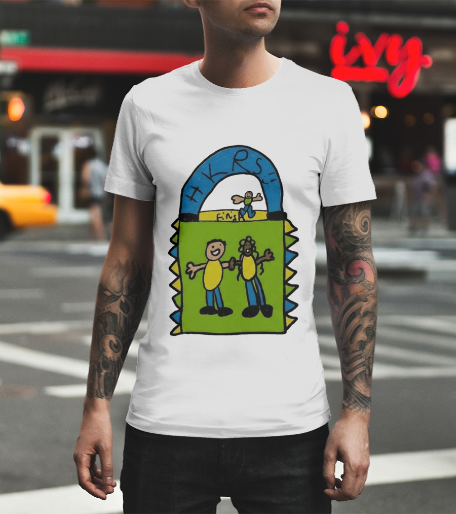 HKRS Kanick Healthy Running Series Fun Finish Line Kids Drawing T-Shirt