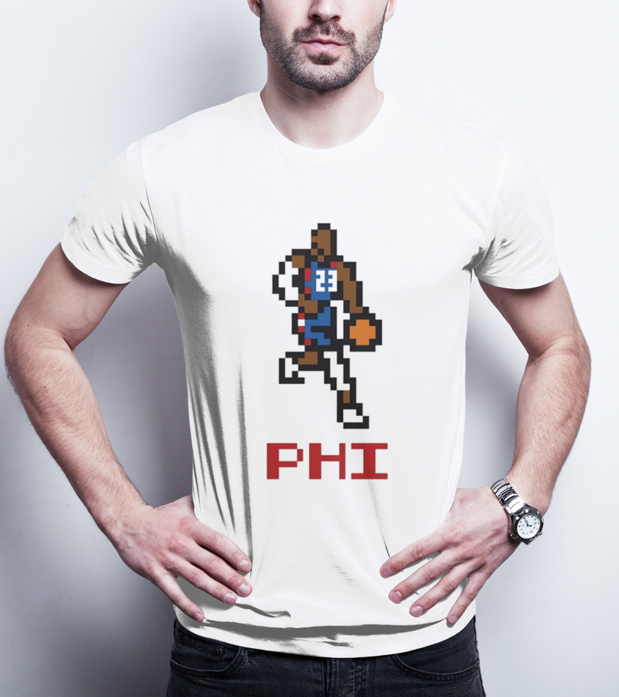 Le 8 Bit Baller PHI Basketball 23 T-Shirt