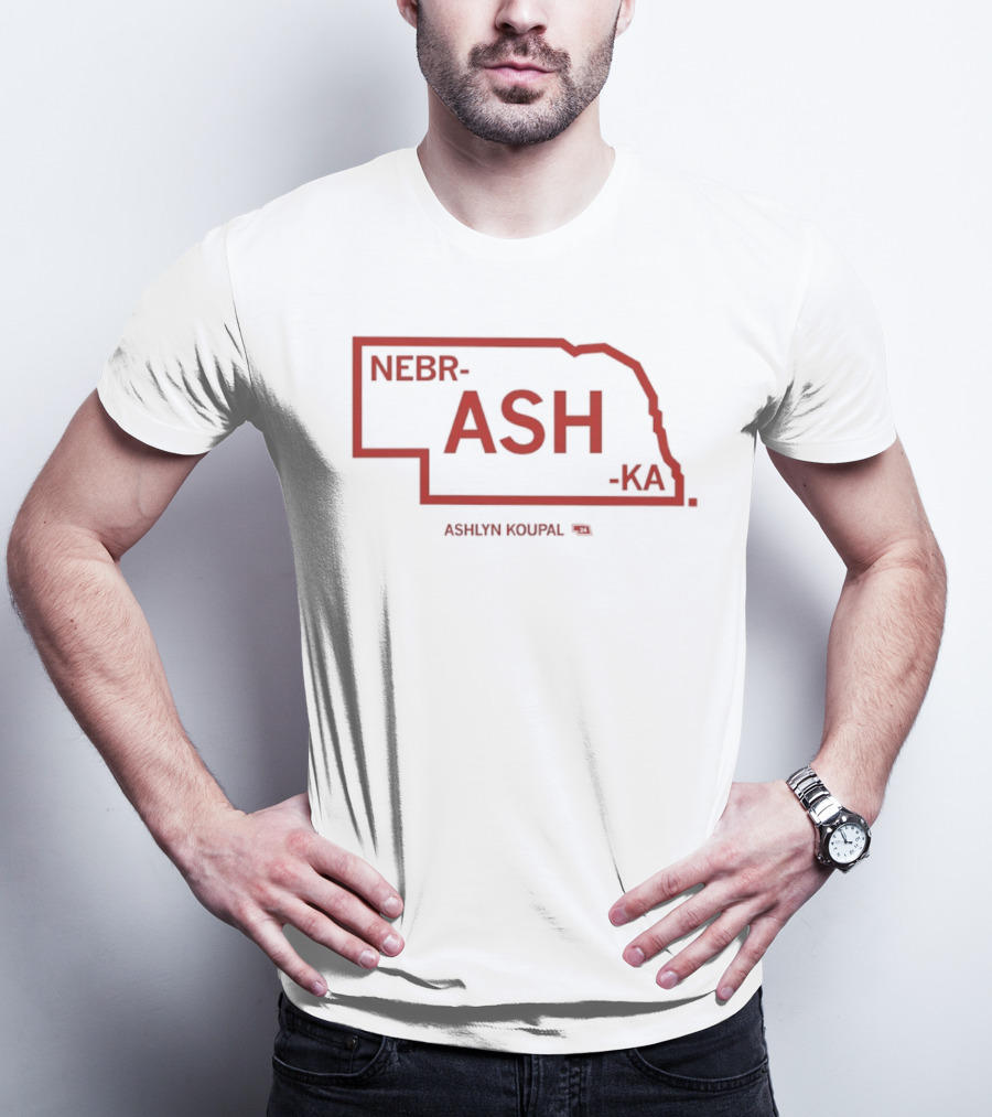 NebrASHka Ashlyn Koupal Nebraska Map ASH Bold Red T-Shirt