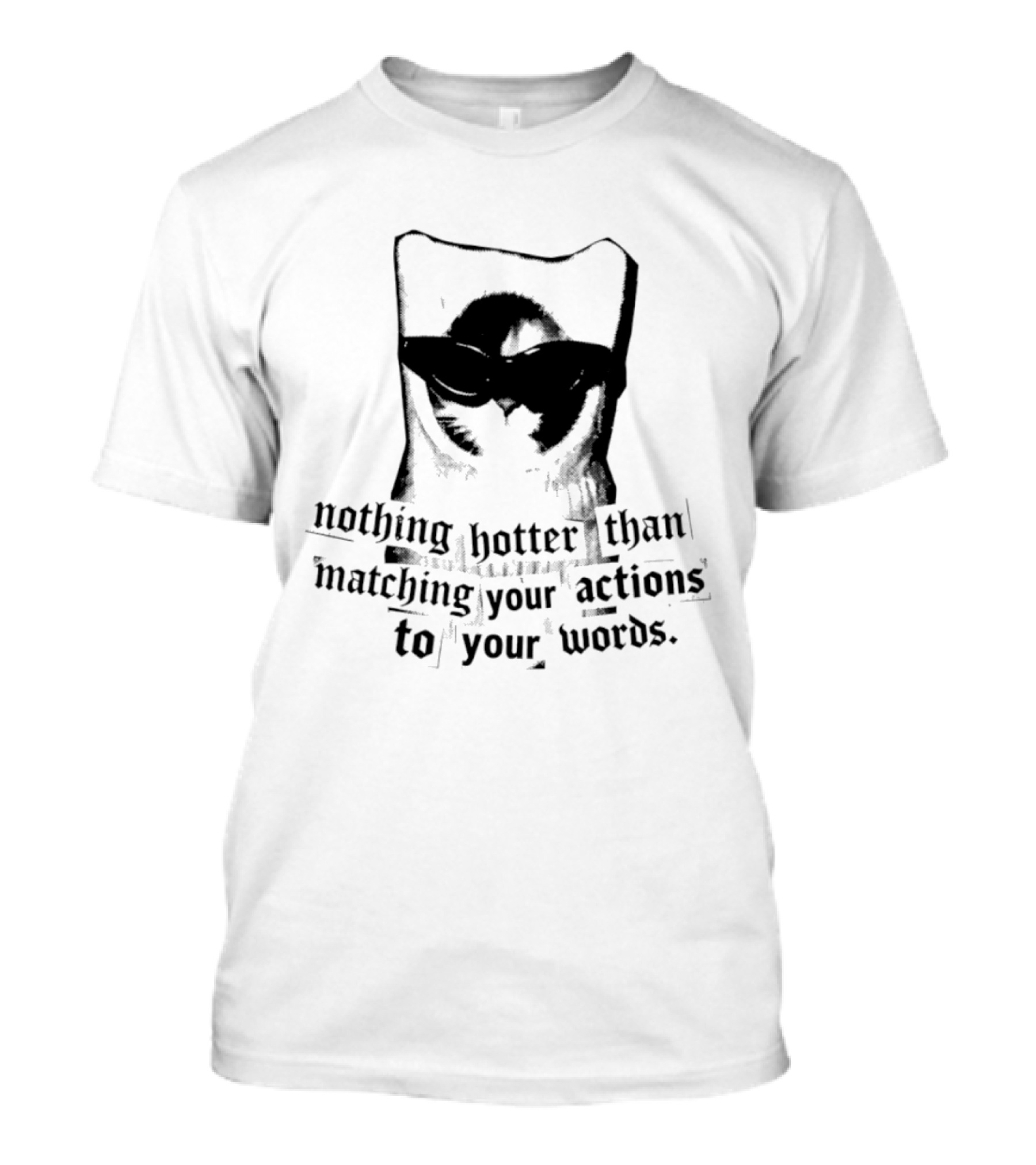 Nothing Hotter Than Matching Your Actions To Your Words Cat T-Shirt