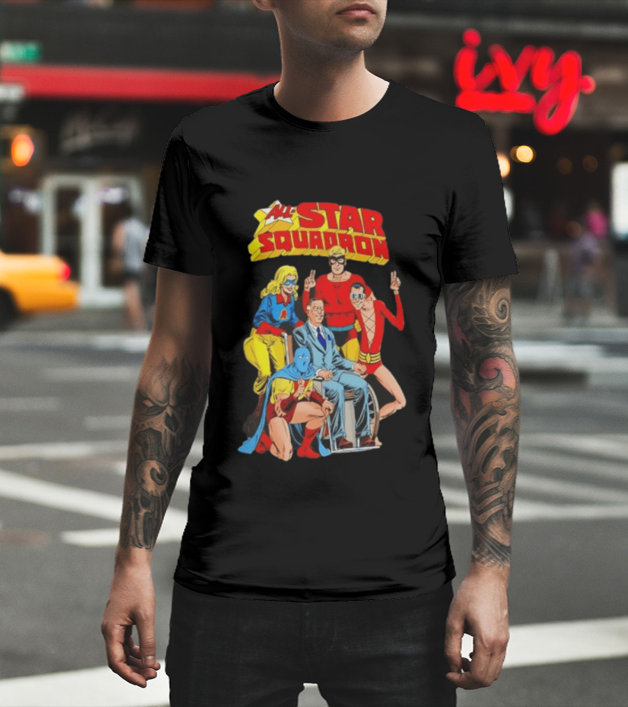 All Star Squadron DC Comics Superhero Team Cover T-Shirt