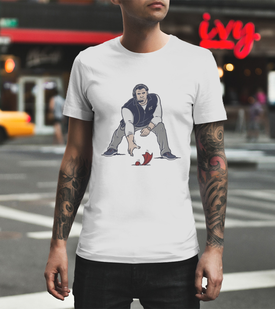 Mike Vrabel NE Three Point Stance Coach T-Shirt