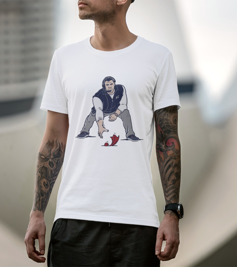 Mike Vrabel NE Three Point Stance Coach T-Shirt