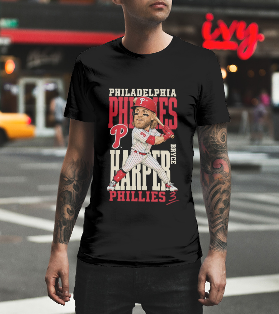 Philadelphia Phillies Bryce Harper 3 Caricature 2026 MLB Season T-Shirt