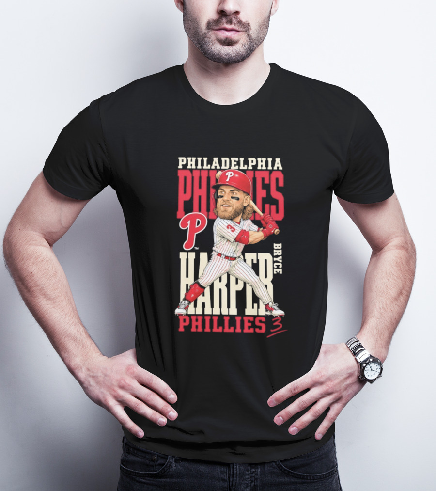 Philadelphia Phillies Bryce Harper 3 Caricature 2026 MLB Season T-Shirt